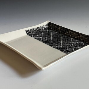 Handmade Ceramic Square Plate With Spade Pattern Kitchen and Dinner ...