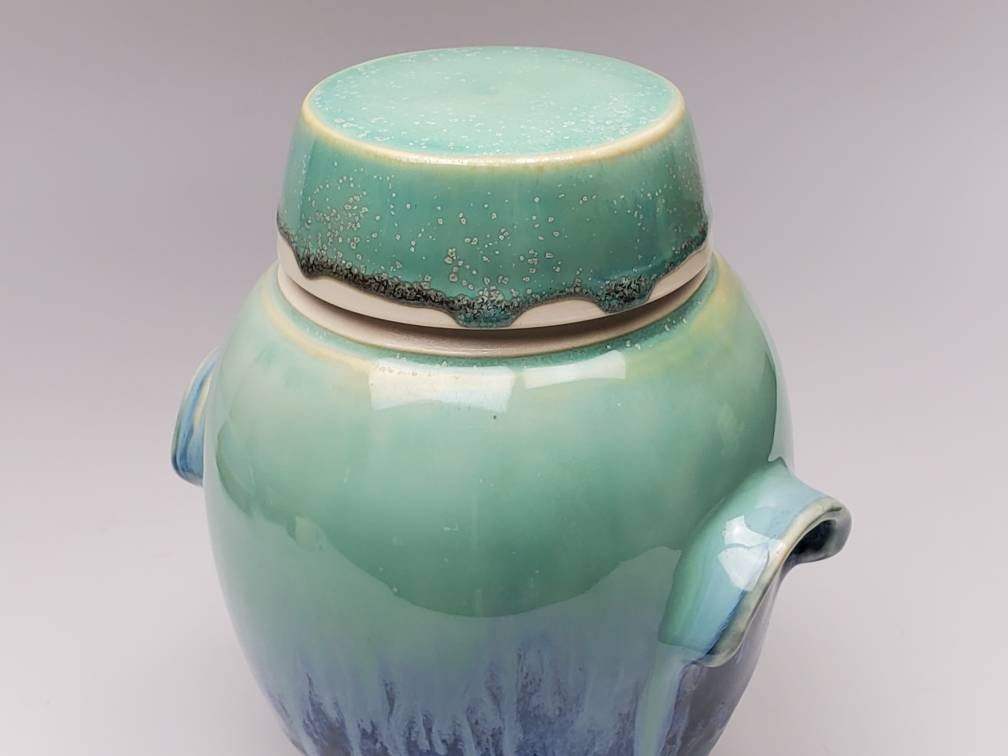 Beautiful Turquoise and Blue Porcelain Ceramic Fancy Lidded - Etsy
