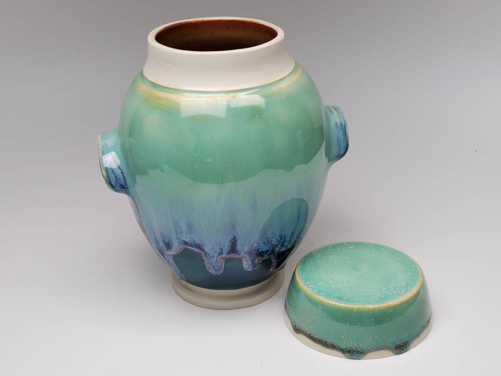 Beautiful Turquoise and Blue Porcelain Ceramic Fancy Lidded - Etsy
