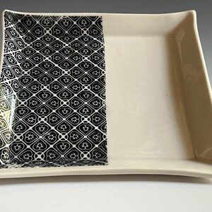 Handmade Ceramic Square Plate With Spade Pattern Kitchen and Dinner ...