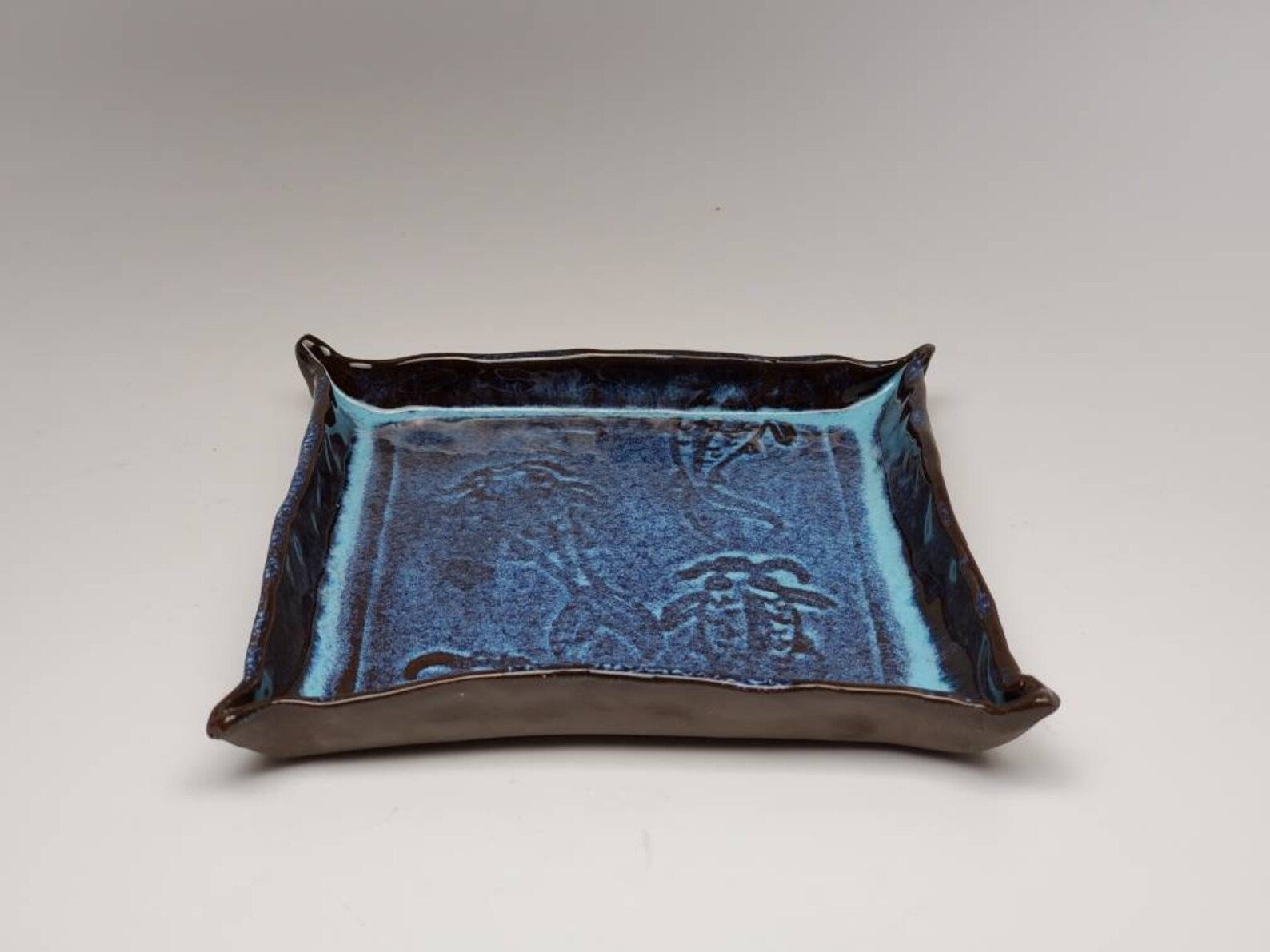 Handbuilt Small Ceramic Pressed Slab Plate With Coy Fish - Etsy