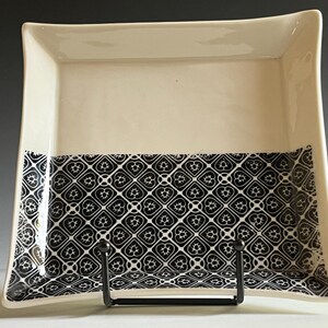 Handmade Ceramic Square Plate With Spade Pattern Kitchen and Dinner ...