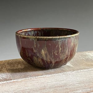 Small Firebrick Red Handmade Ceramic Porcelain Bowl With Multicolored ...