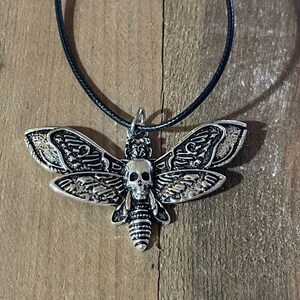 Sterling Silver Death's-head Hawk Moth Charm Necklace - Etsy