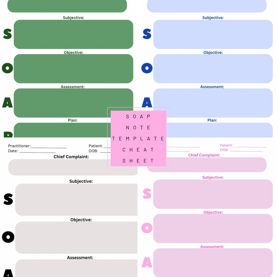 Digital Printable Template SOAP Notes Cheat Sheet Medical Student ...