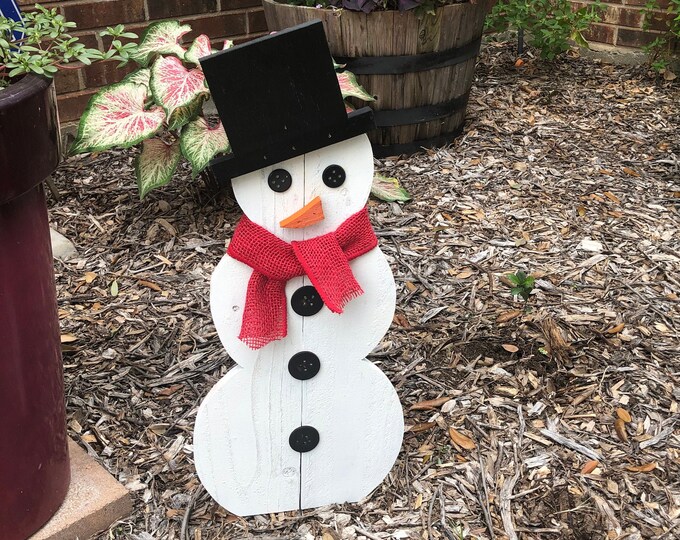 Reclaimed Wood Rustic Farmhouse Snowman - Etsy