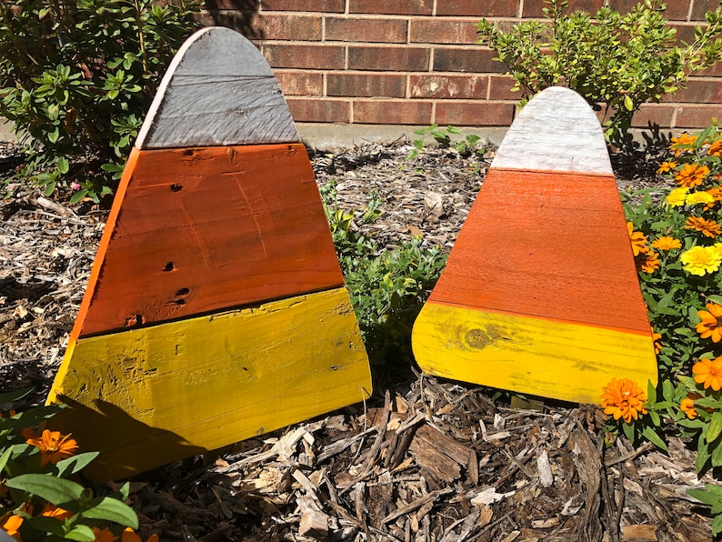 Farmhouse Reclaimed Candy Corn Yard Decoration - Etsy