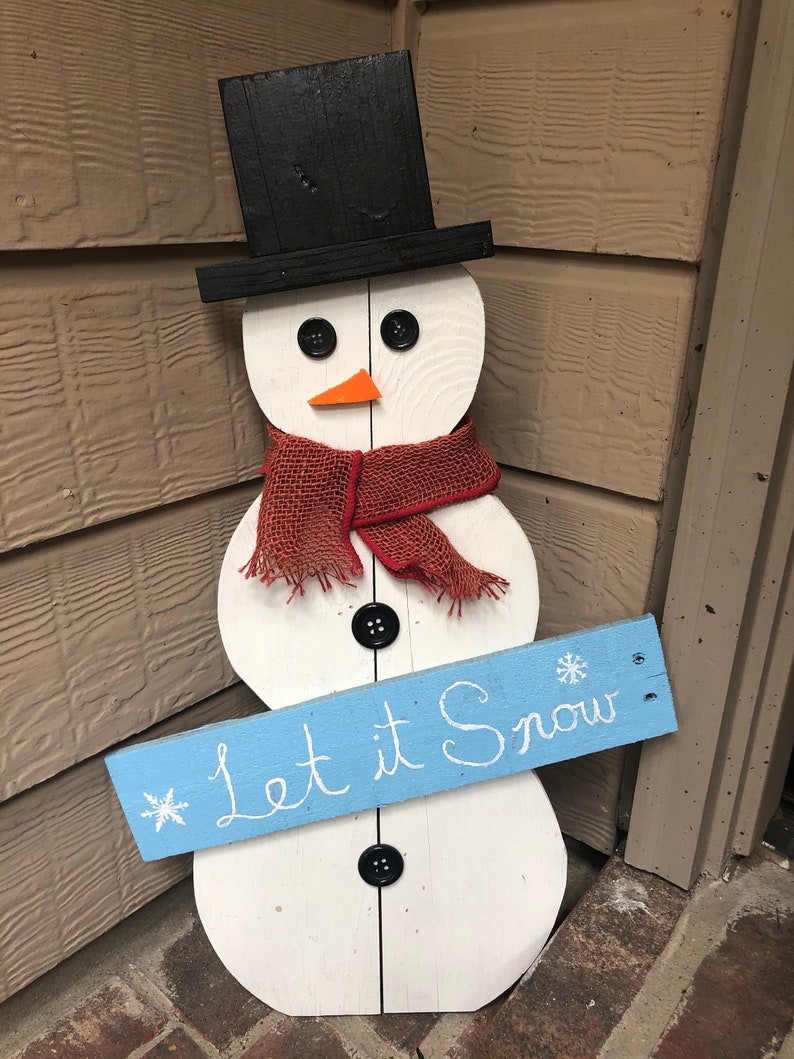 Reclaimed Wood Rustic Farmhouse Snowman - Etsy