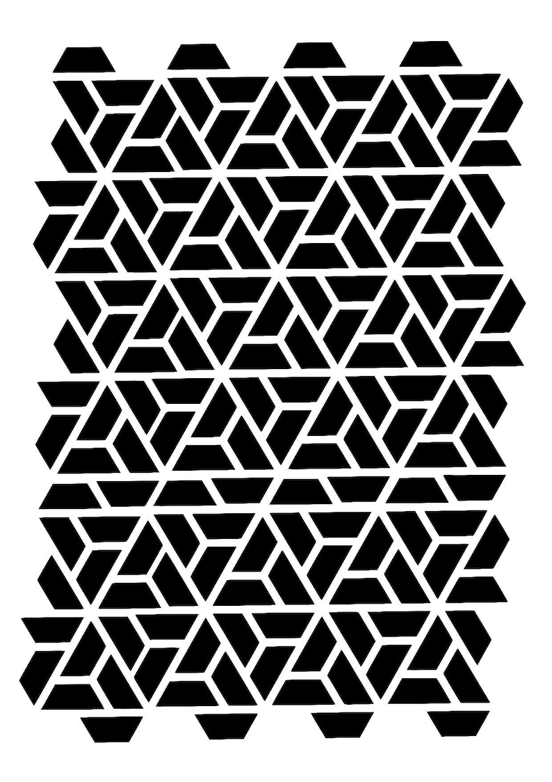 Geometric Triangle Print Design Reusable Washable Stencil - Etsy