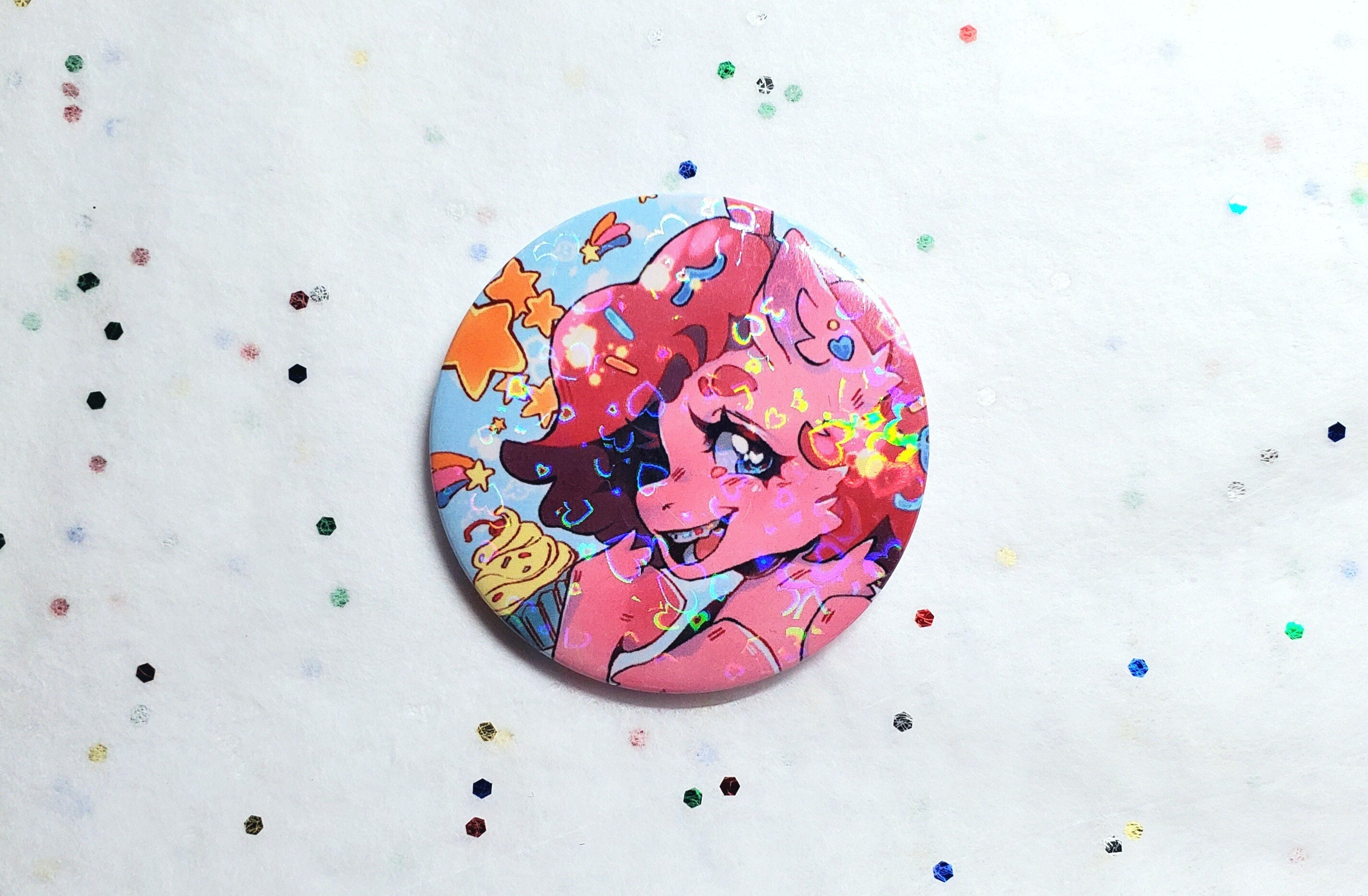 Pinkie Pie Holographic Pins 44mm / 1.7 Inch Button Pins - Etsy