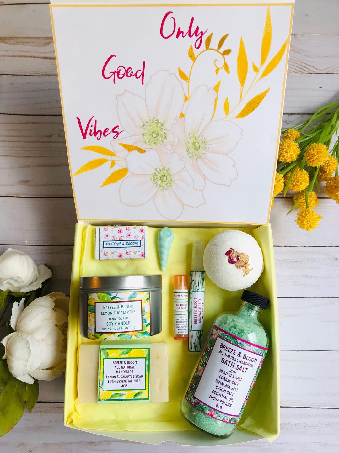 Good Vibes Only Spa Gift Box, Spa Gift Basket, Gift for Her, Spa Gift ...
