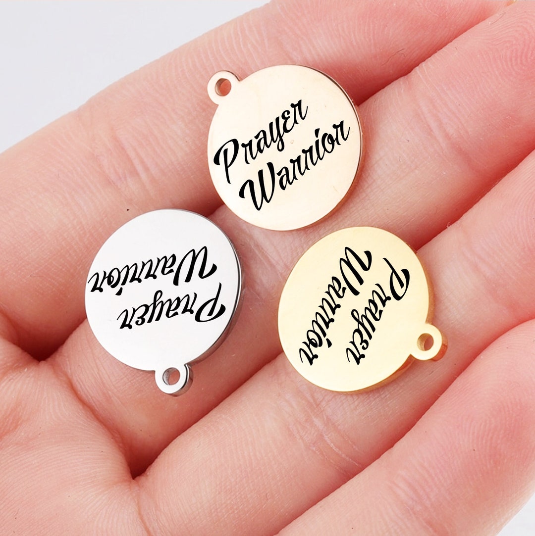 Prayer Warrior 18K Gold Filled Charms Christian Charm Laser - Etsy