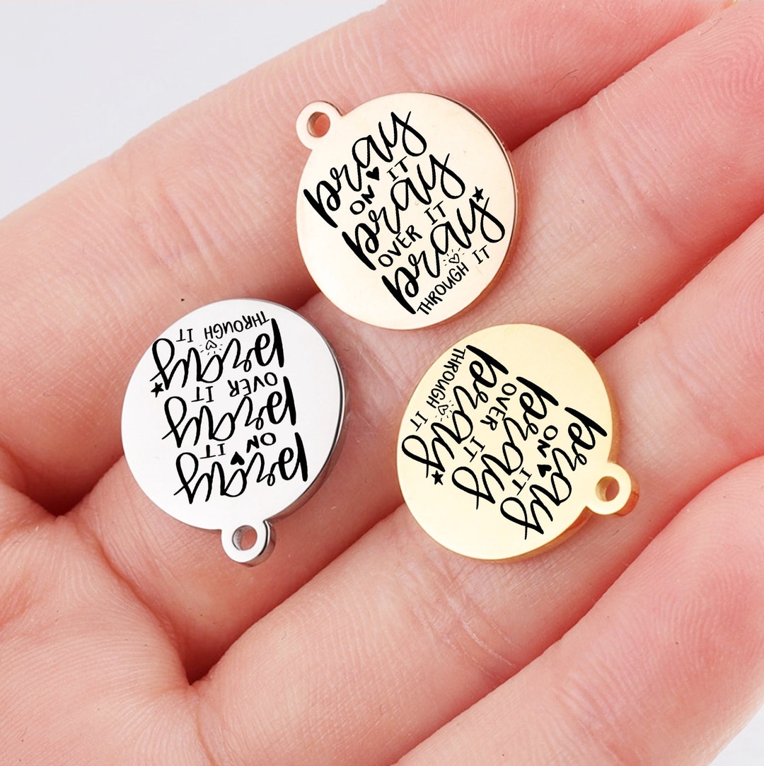 Pray on It Pray Over It 18K Gold Filled Charms Christian - Etsy