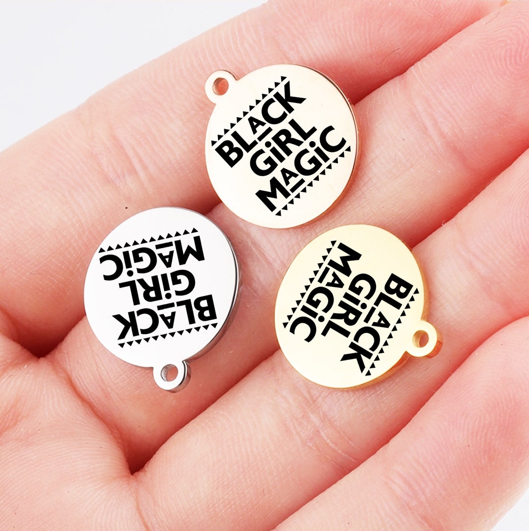Black Girl Magic 18K Gold Filled Charms Black Girl Magic Charm Laser ...