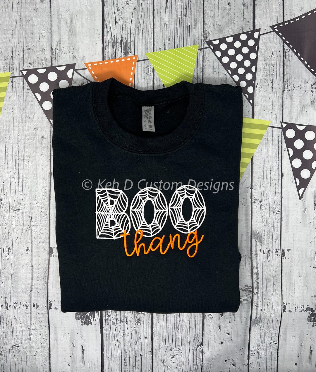 Boo Thang Glow in the Dark ADULT Embroidered Halloween Sweatshirt - Etsy