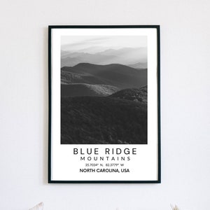 Blue Ridge Mountains Poster - Sunset Photo - Mountain Print - Asheville ...