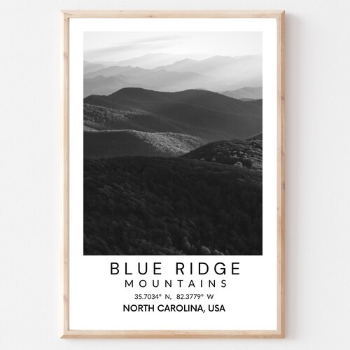 Blue Ridge Mountains Poster Sunset Photo Mountain Print - Etsy