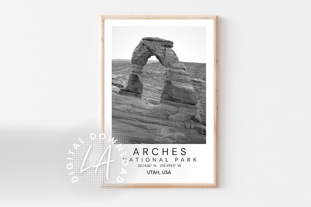DIGITAL Arches National Park Poster Print - Delicate Arch - Utah Poster ...