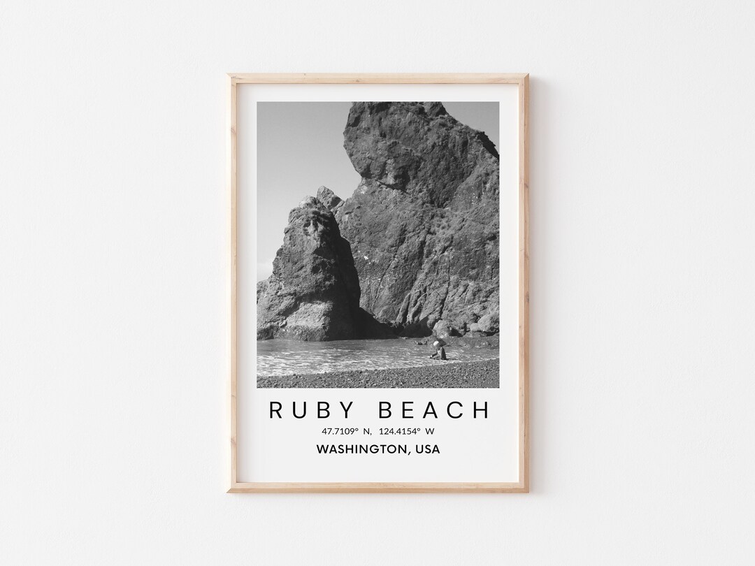 Ruby Beach Travel Poster Photo - PNW Print - Washington USA Travel ...