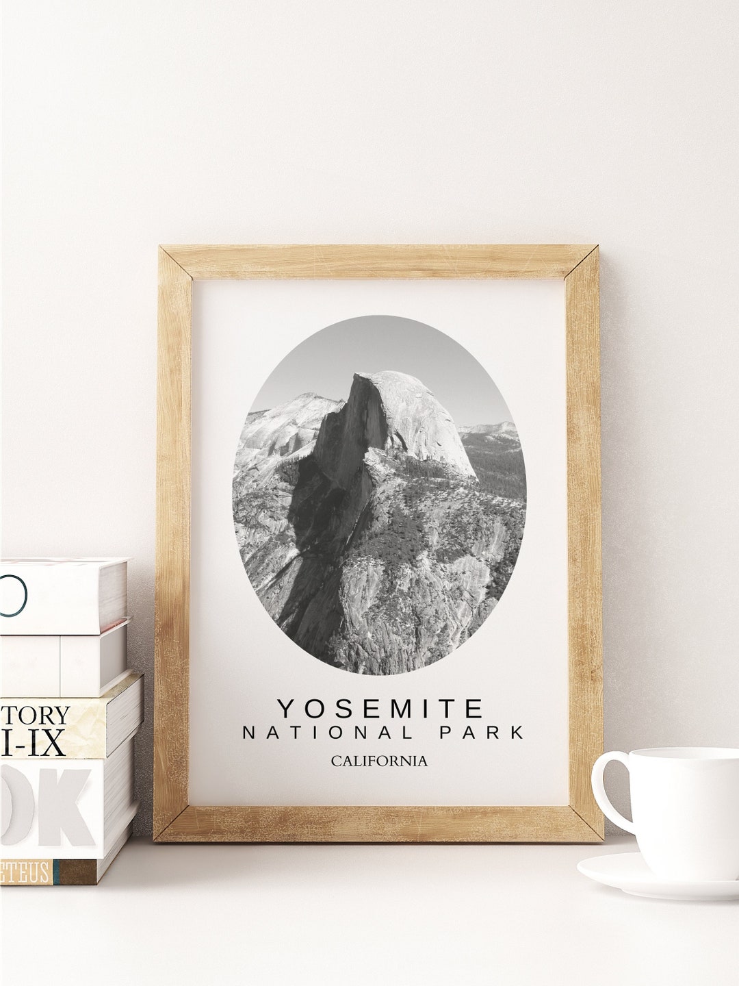 Yosemite Half Dome Poster Black & White - Yosemite National Park Print ...