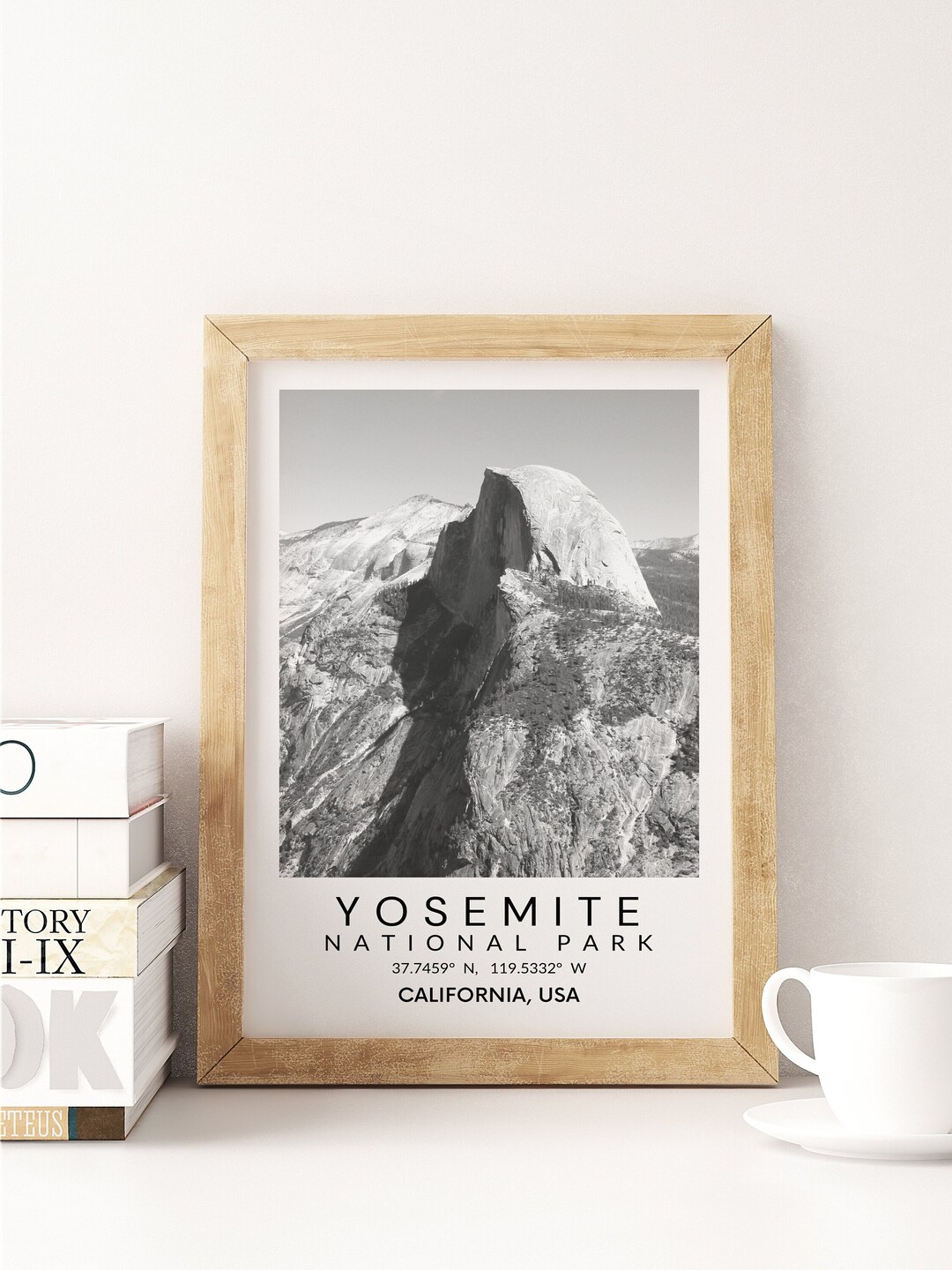 Yosemite Half Dome Poster Black & White - Yosemite National Park Print ...