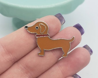 Hot Dog Walking a Weiner Dog Enamel Pin | Etsy Canada