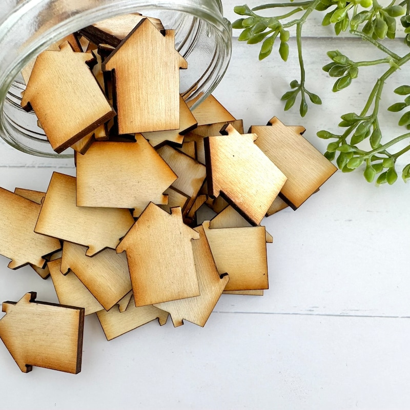 Small Wood House Cut Outs - Etsy
