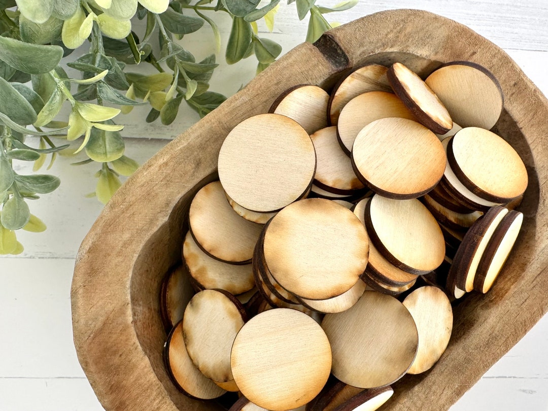 Set of 25 Miniature Wood Circle Cut Outs | DIY Crafts | Tiered Tray ...