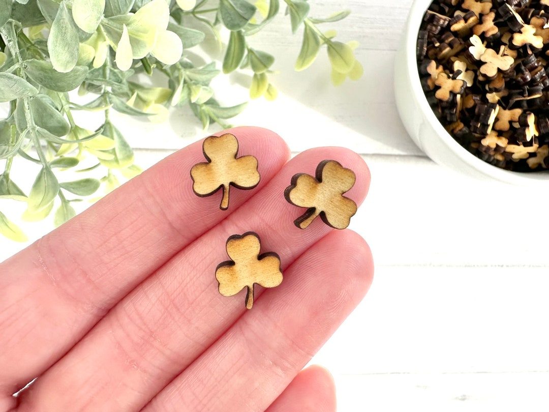 Extra Tiny Wood Shamrock Cut Outs DIY Crafts Tiered Tray Décor Handmade ...