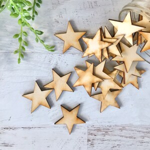 Set of 25 Miniature Wood Star Cut Outs DIY Crafts Tiered - Etsy