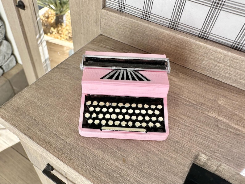 Miniature Vintage Typewriter in 1:12 Scale | Dollhouse Décor | Handmade ...