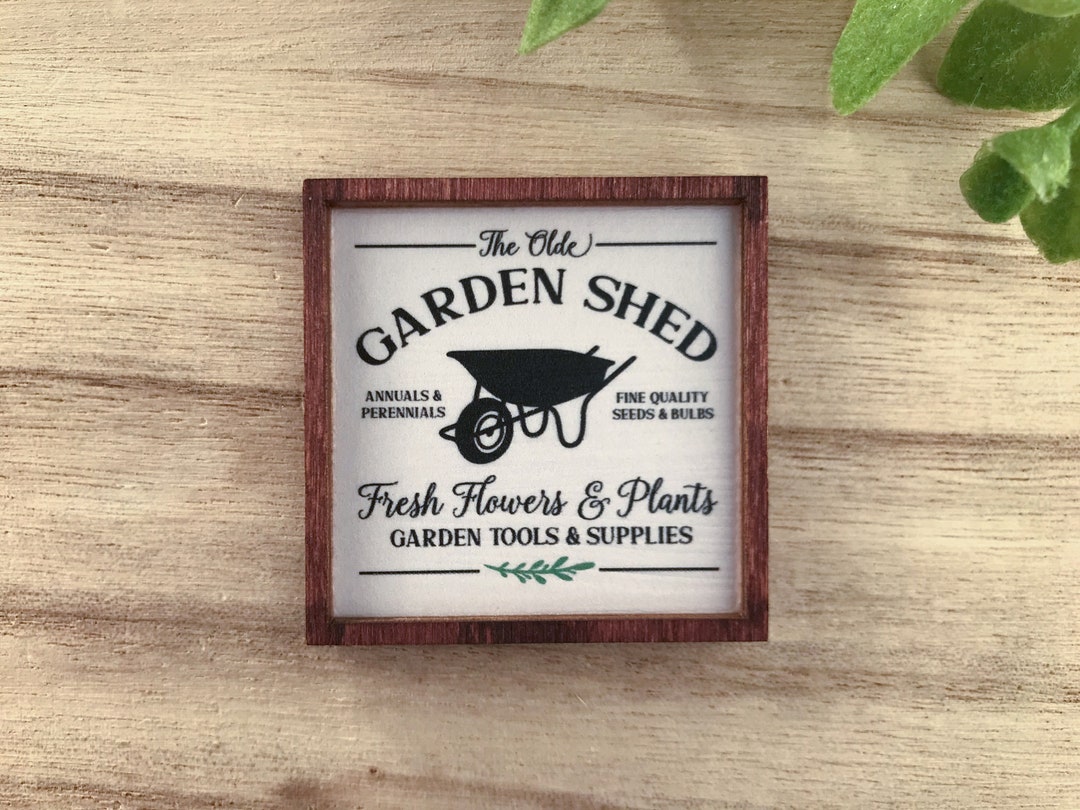 Wood Framed Miniature Sign Farmhouse Type Tiered Tray Décor the Garden ...