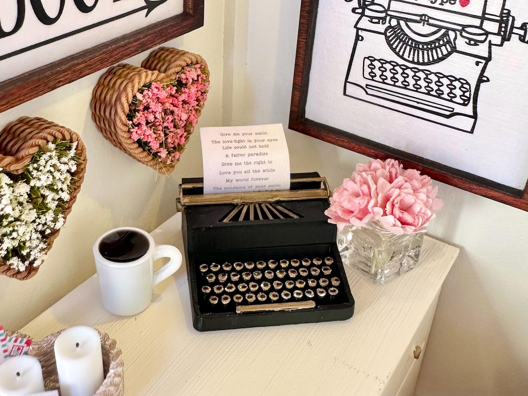Miniature Vintage Typewriter in 1:12 Scale | Dollhouse Décor | Handmade ...