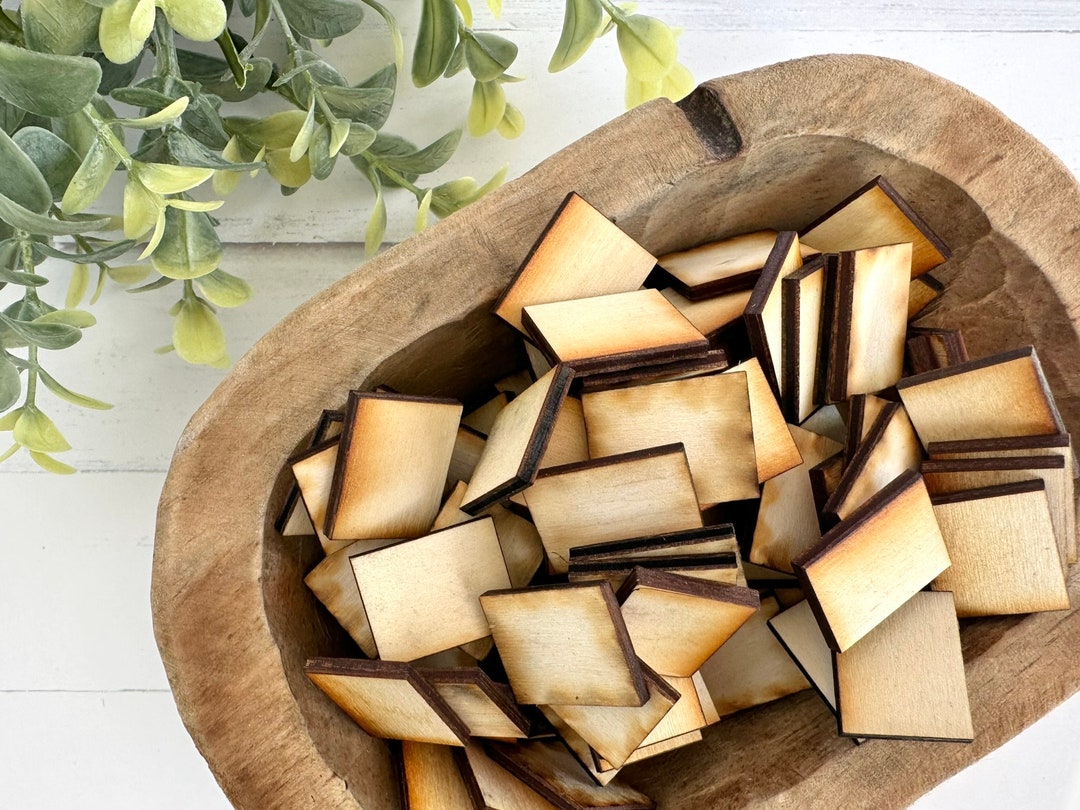 Set of 40 Miniature Wood Rectangle Cut Outs | DIY Crafts | Tiered Tray ...