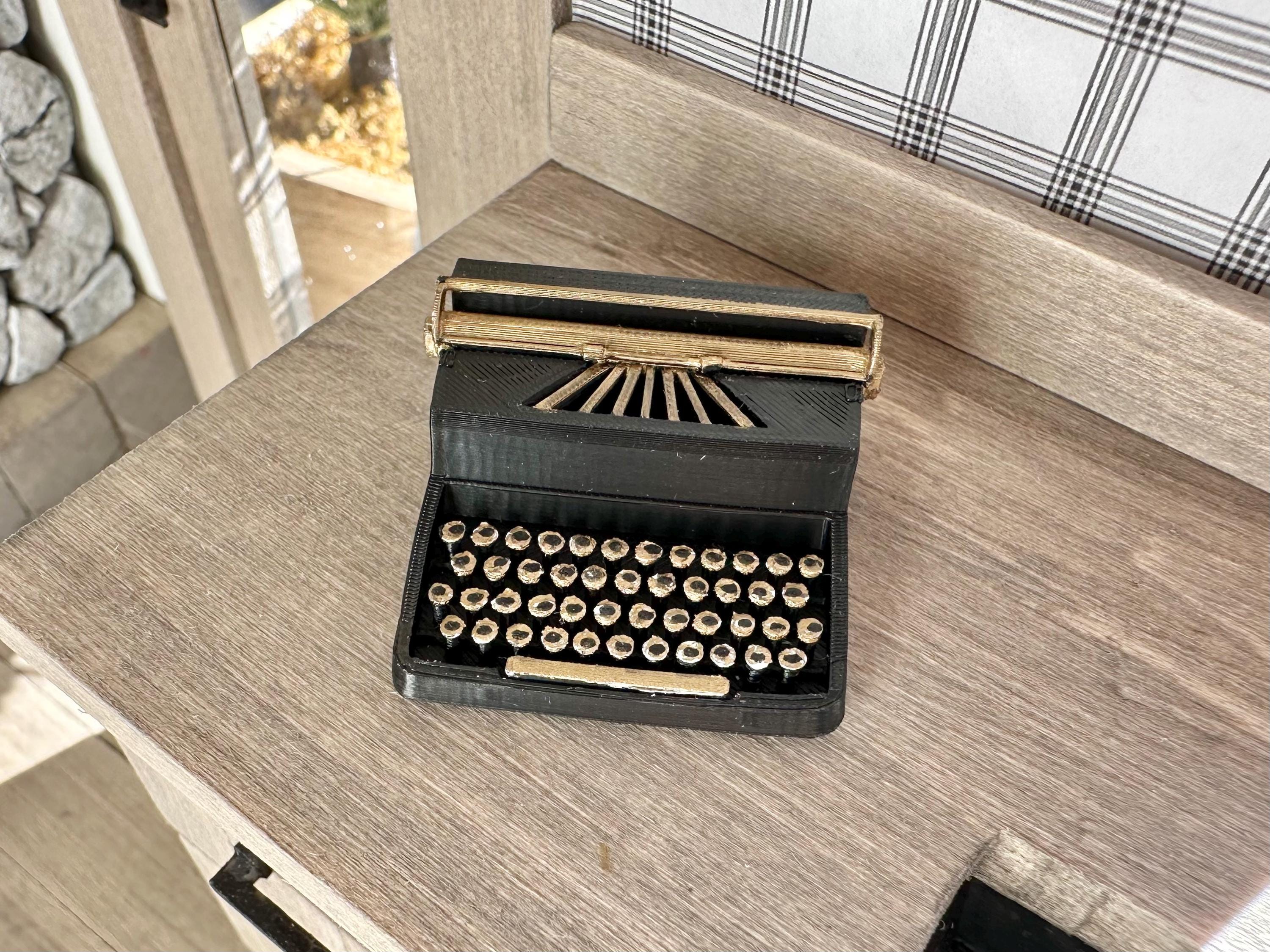 Miniature Vintage Typewriter in 1:12 Scale | Dollhouse Décor | Handmade ...