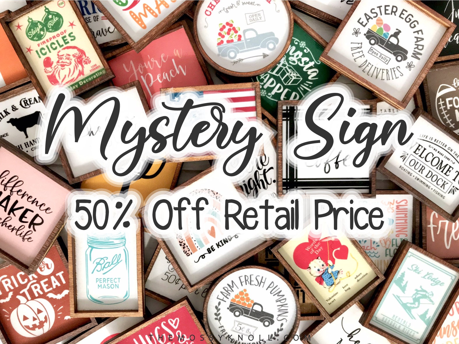 MYSTERY Wood Framed Miniature Sign | Tiered Tray Décor | Handmade in U ...