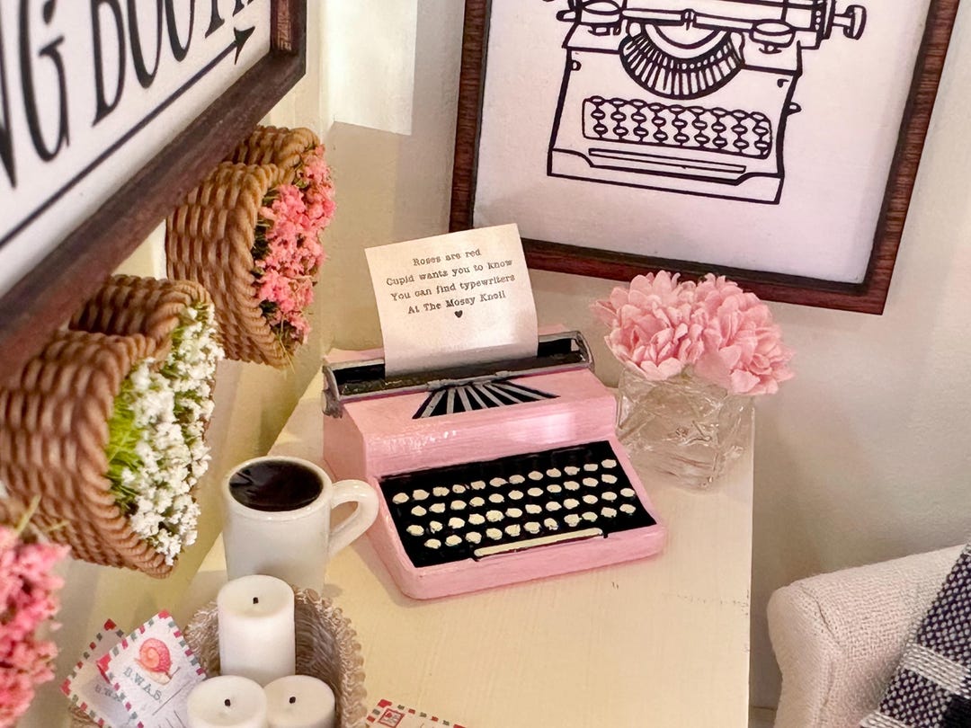 Miniature Vintage Typewriter in 1:12 Scale | Dollhouse Décor | Handmade ...