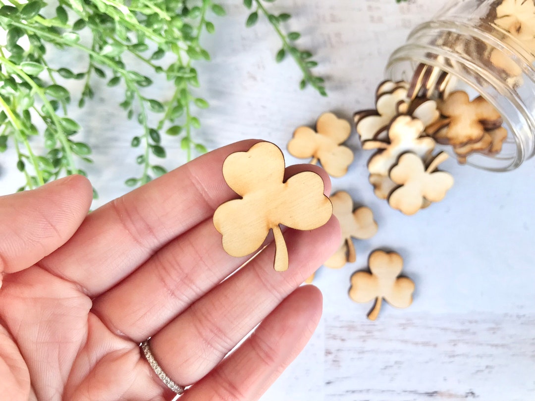 Set of 25 Miniature Wood Shamrock Cut Outs | DIY Crafts | Tiered Tray ...