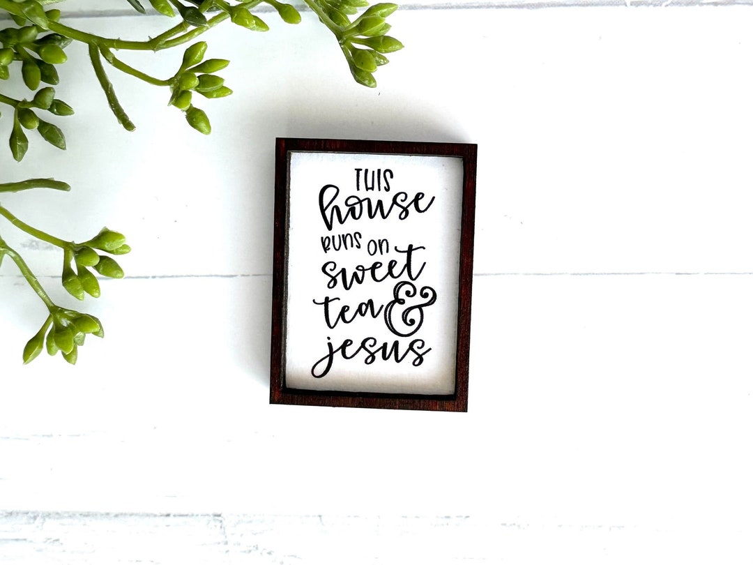 Wood Framed Miniature Sign Farmhouse Type Tiered Tray Décor Handmade in ...