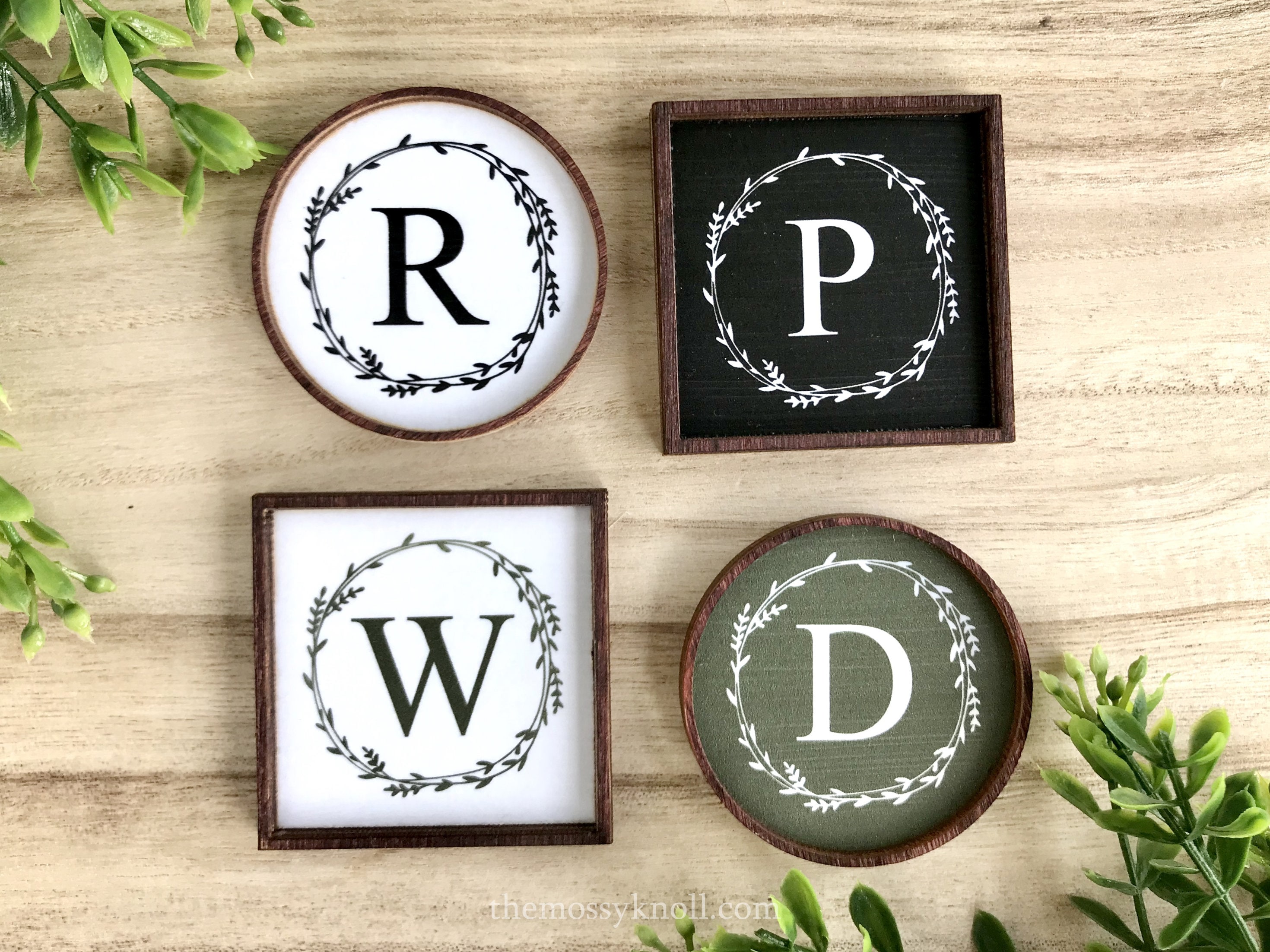 Custom Monogram Wood Framed Miniature Sign Farmhouse Type | Etsy