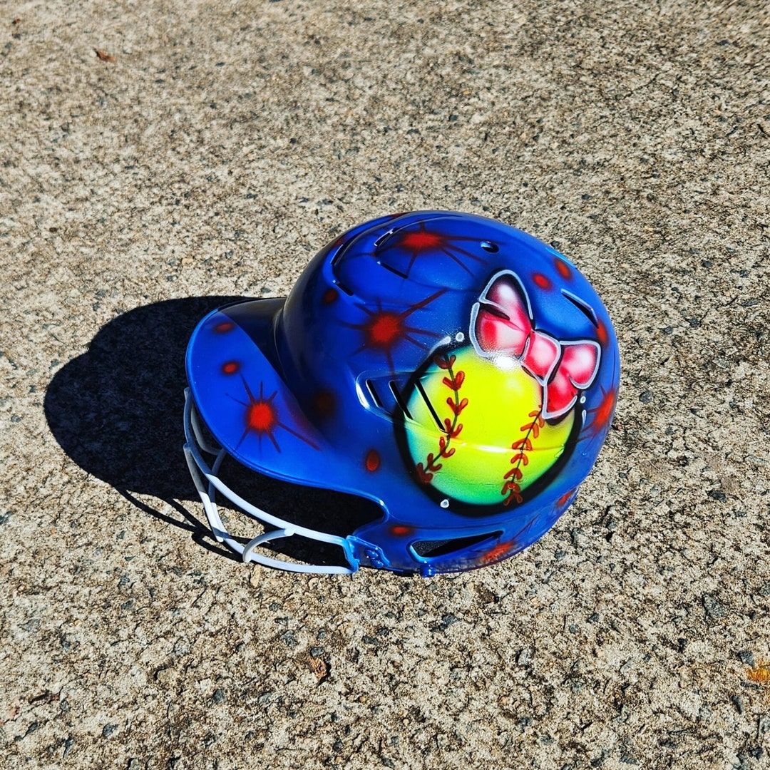Custom Airbrushed Softball Helmet: Made to Order *FREE SHIPPING - Etsy