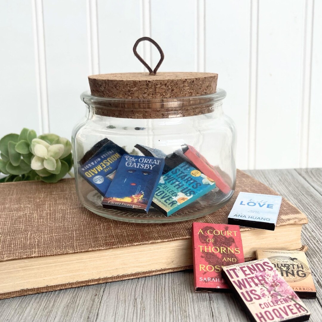 Personalized Mini Book Jar: Custom TBR List, Bookshelf Decor, Book Gift ...