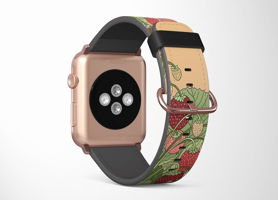 Strawberry Fruit Floral Apple Watch Band for Women for All Series ...