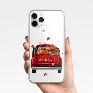 Clear Autumn Mix Pumpkin Phone Case for iPhone 15 14 13 12 11 Samsung ...