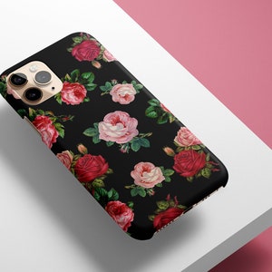 Cottagecore Red Rose Phone Case for iPhone 16 15 14 13 12 11 Samsung ...