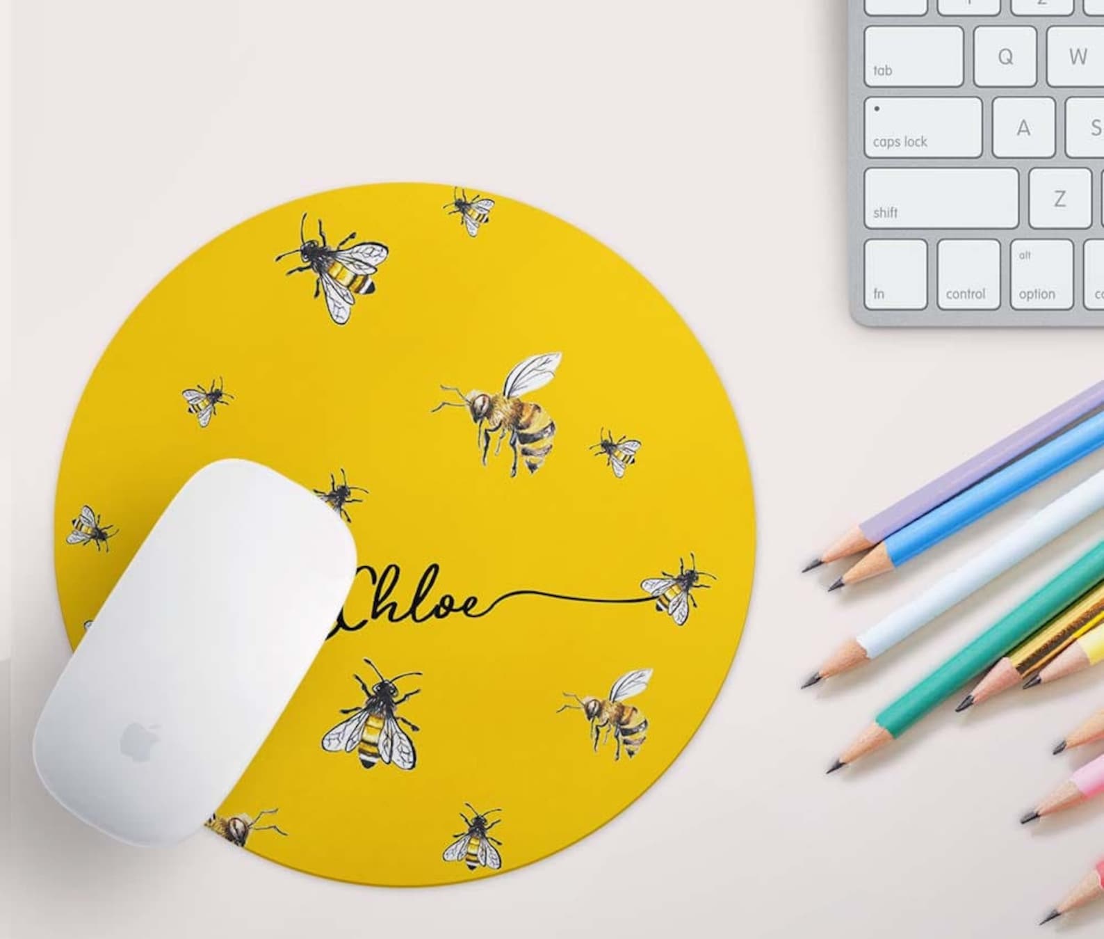 Personalised Bee Mouse Pad Pattern Office Gift Mouse Mat Mouse | Etsy