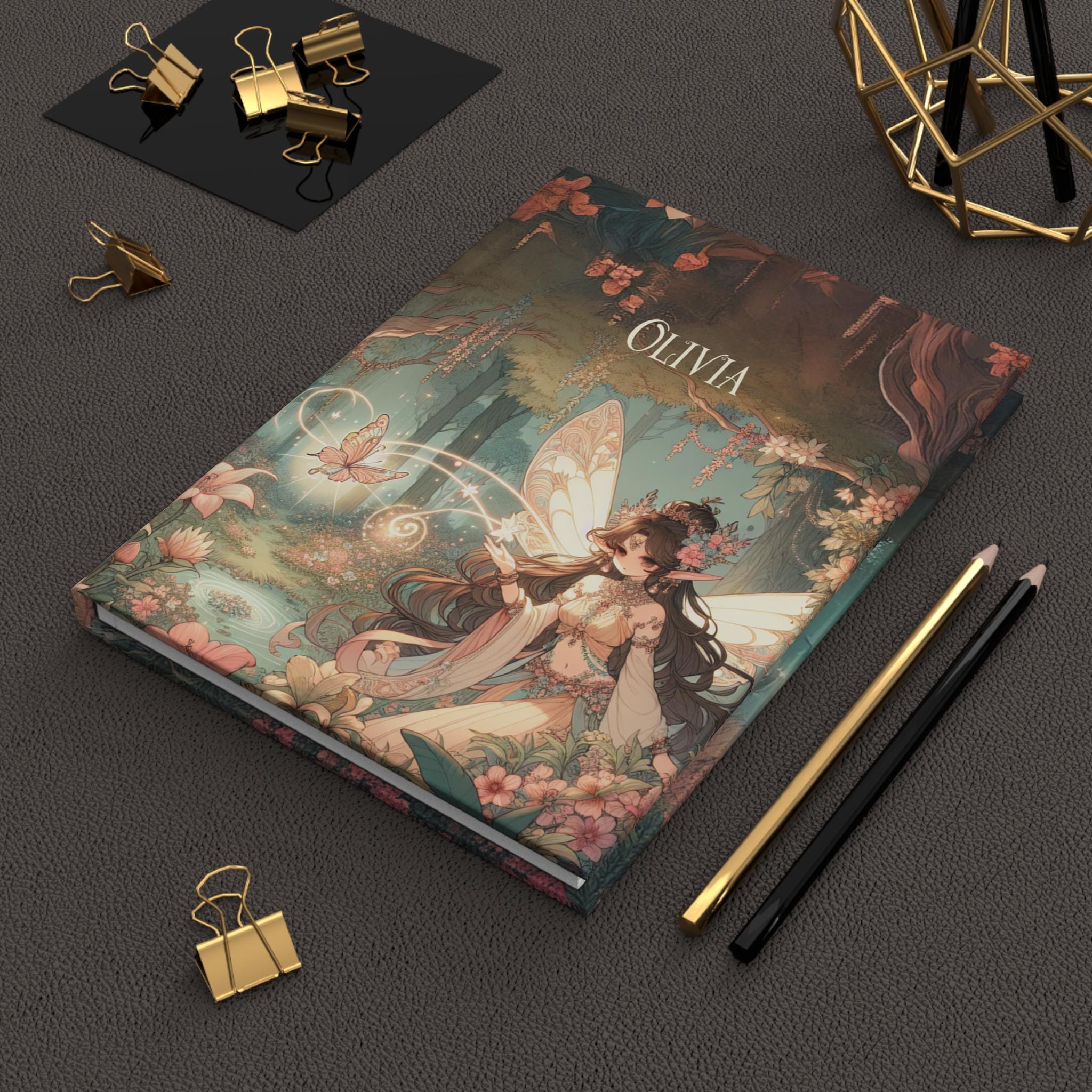Custom Name Fairy Aesthetic Journal Pink Notebook Gift for Her Coquette ...