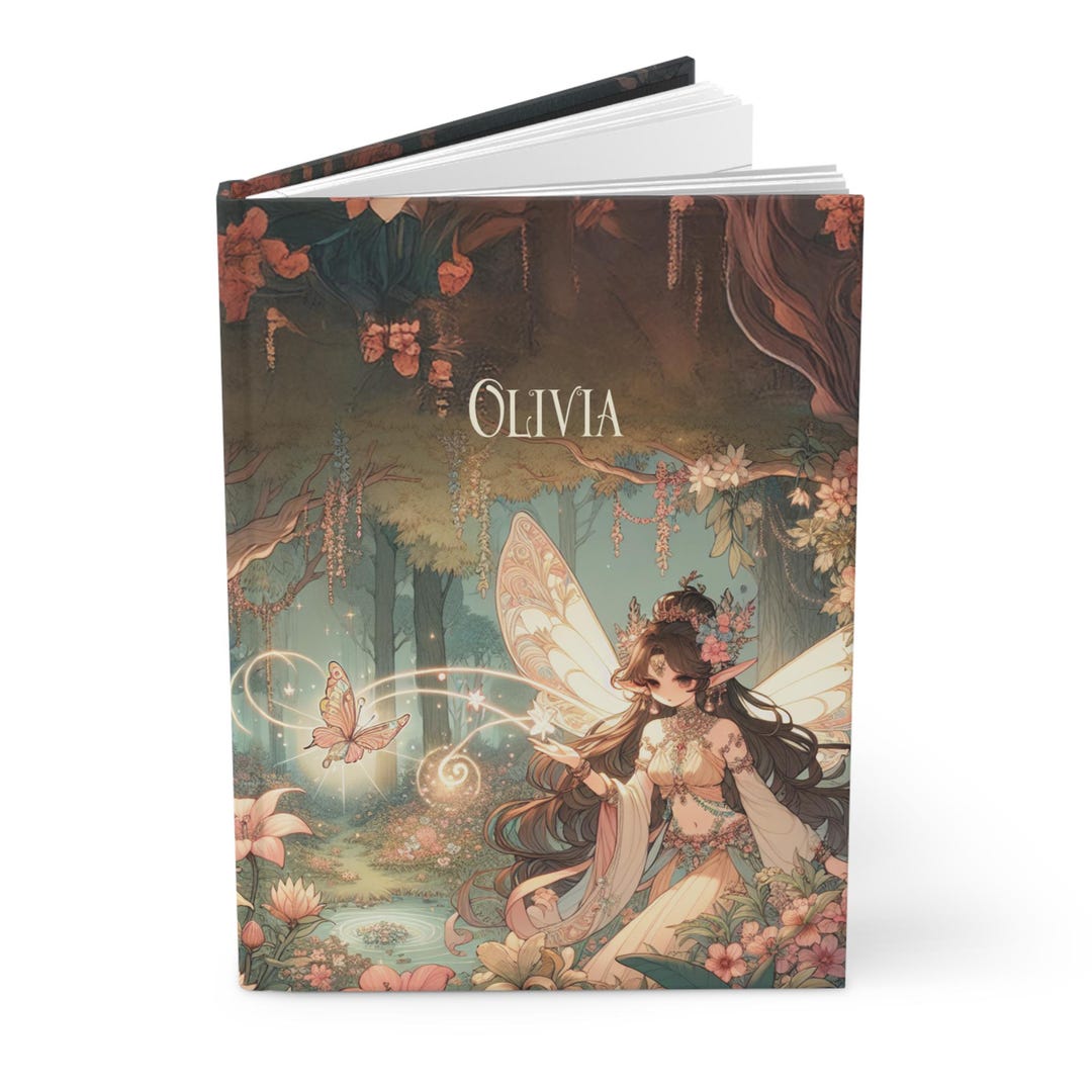Custom Name Fairy Aesthetic Journal Pink Notebook Gift for Her Coquette ...