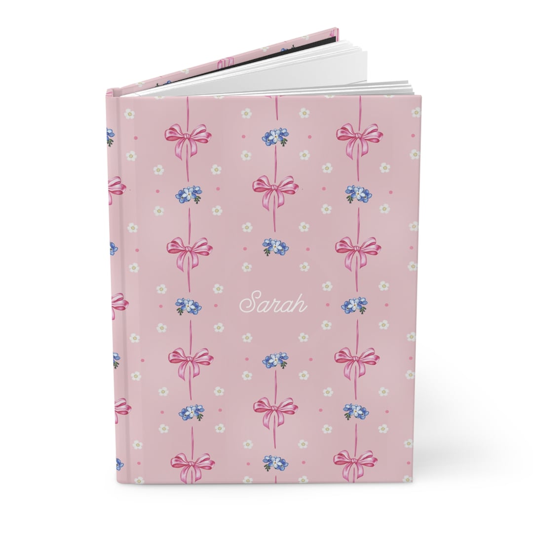 Custom Name Coquette Aesthetic Journal Pink Notebook Gift for Her ...
