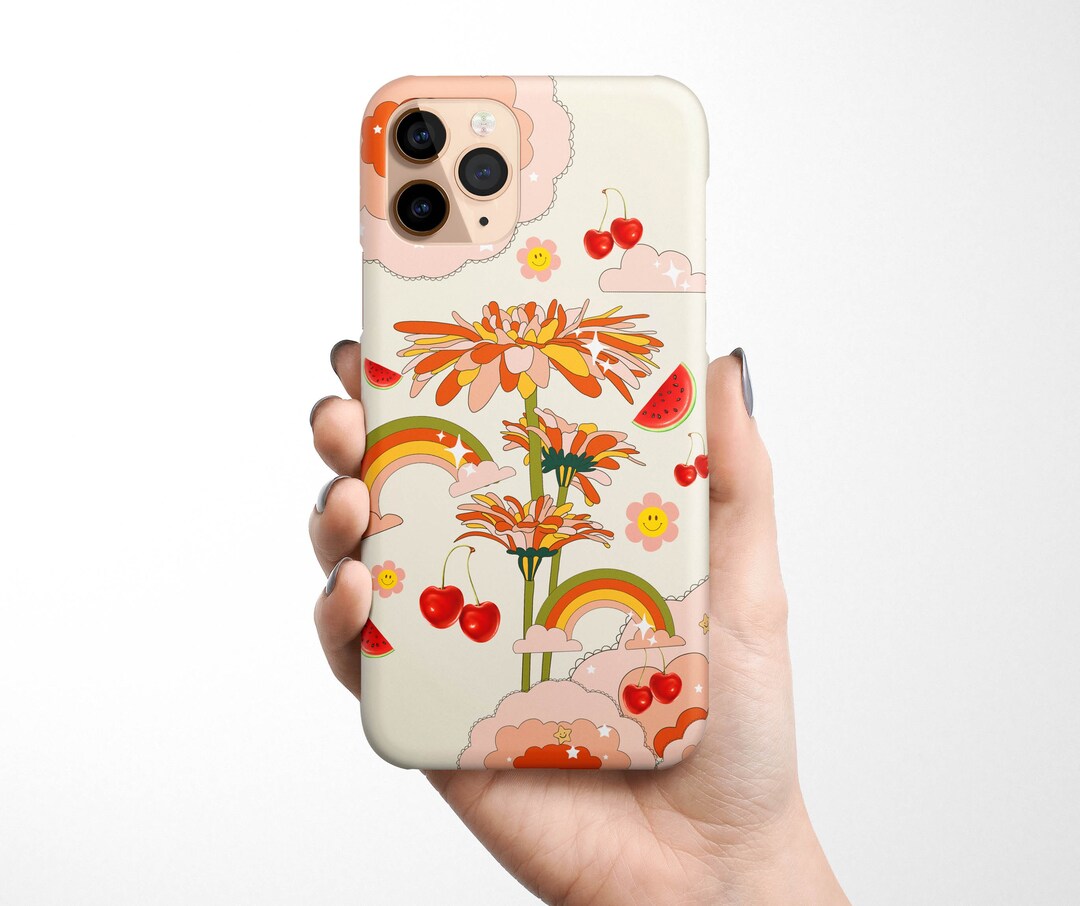 Retro Flowers Fruits Case for iPhone 16e 16 15 14 13 12 11 Samsung ...